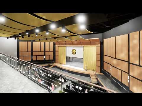 3D walkthrough of the future Johnson Central High School Auditorium