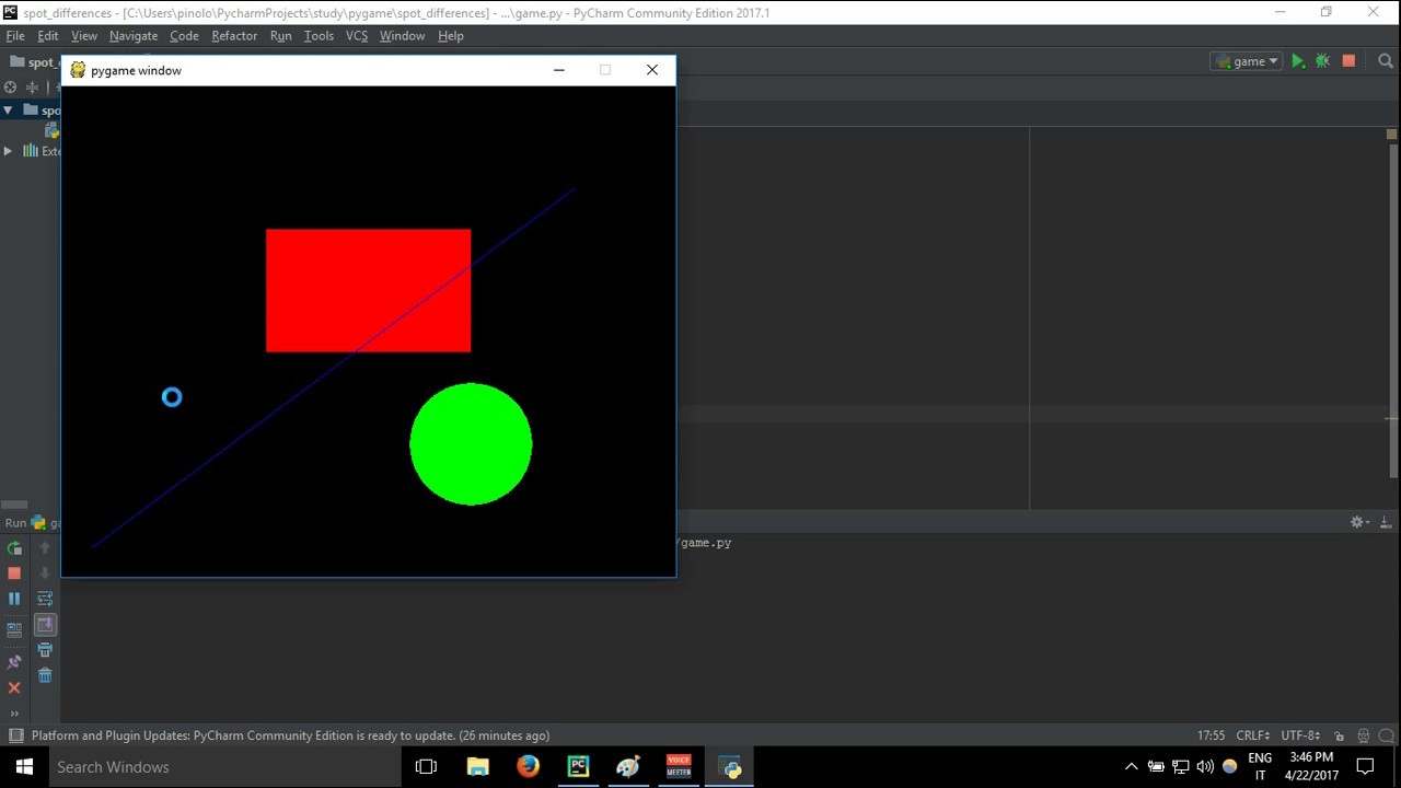 Draw objects - part 2 pygame python 3