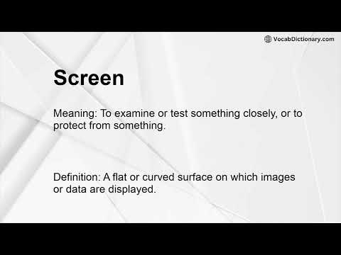Screen Meaning