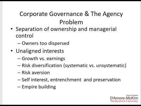 Corporate Governance 1 Agency Theory