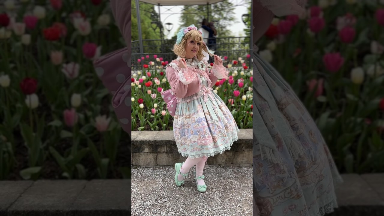 🌷 What we wore for tulip festival 🌹 #lolitafashion #cutedress