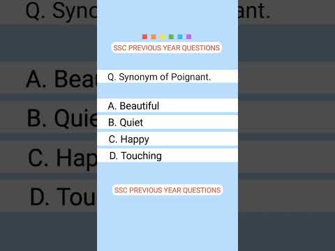 Synonym of Poignant || SSC English Best Vocab ||Previous year question #shorts #motivation #Vocab