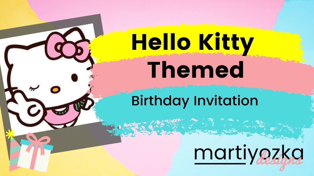 Hello Kitty - themed Kids Birthday Party Invitation