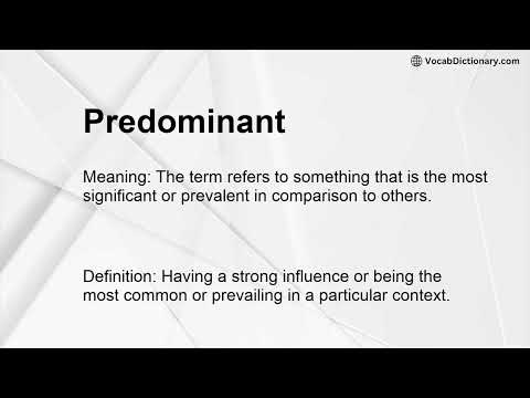 Predominant Meaning