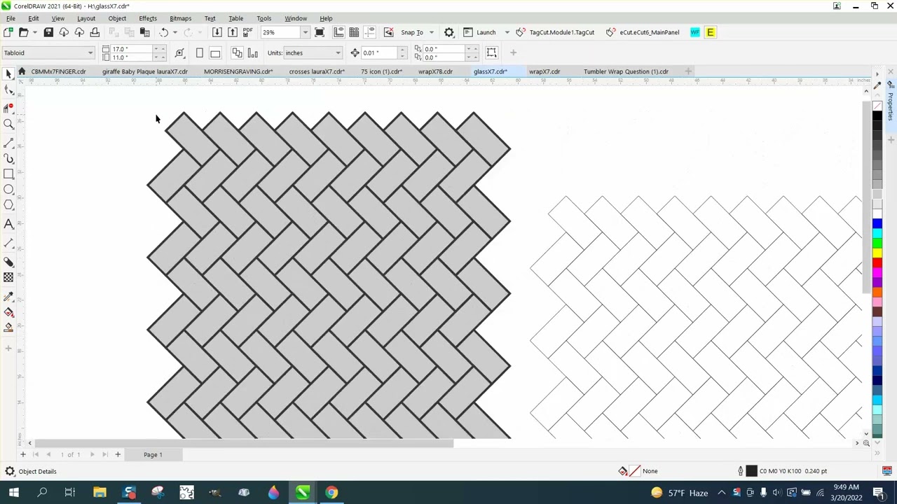 Corel Draw Tips & Tricks Draw a Herringbone pattern Part 2