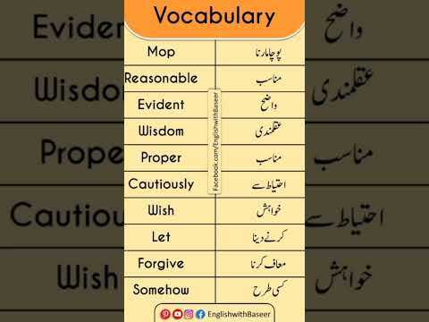 Easy English vocabulary words for daily use with Urdu meanings || English speaking practice