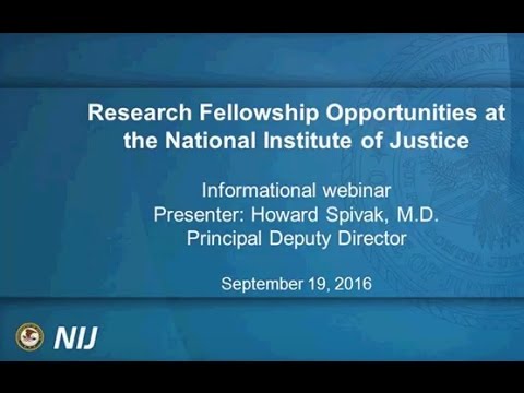 Research Fellowship Opportunities at the National Institute of Justice