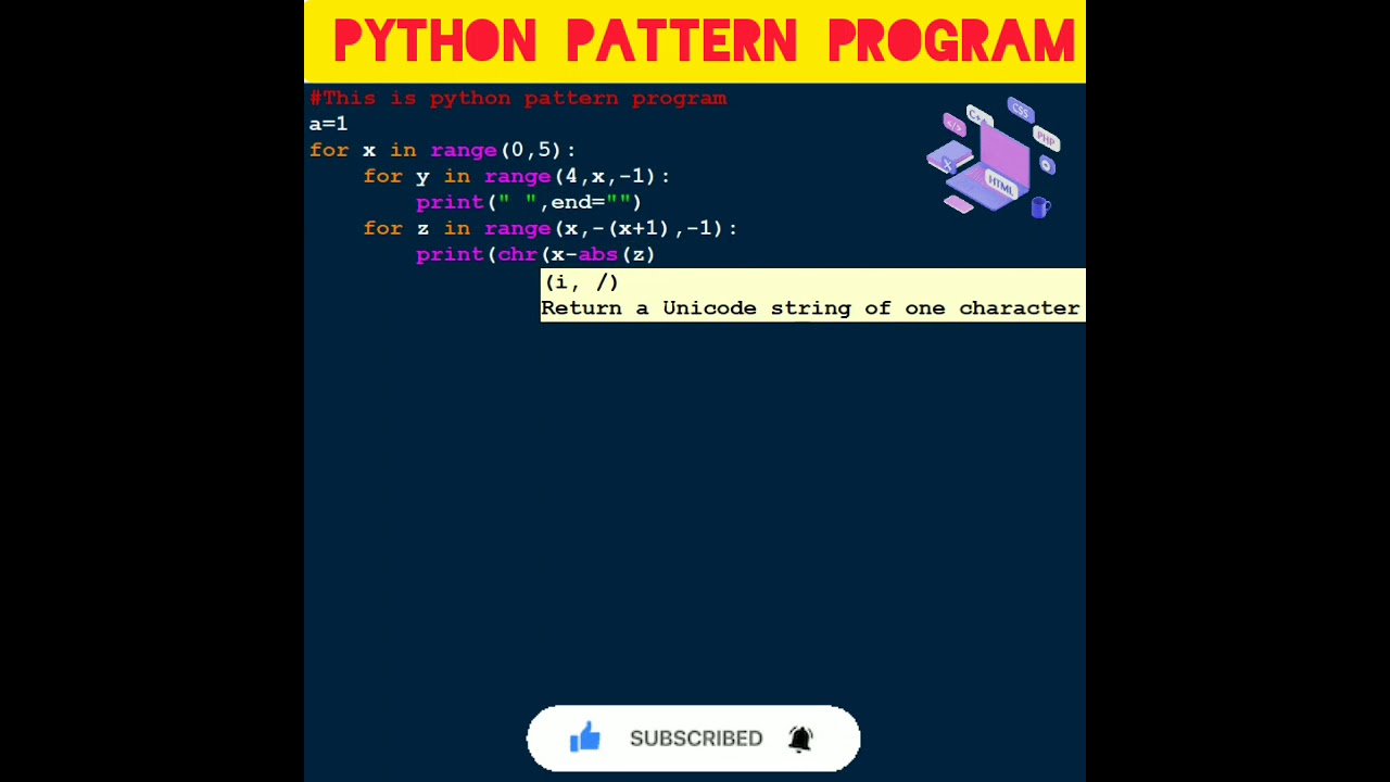 #python 54 To Print Alphabet Pattern Program In Python | Computer Programming | #shorts #coding
