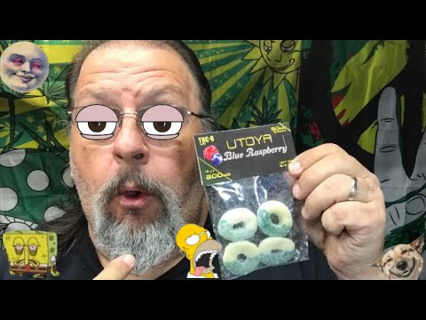 Utoya 50 mg THC-O Blue Raspberry Gummy Rings. #utoyaorganics #thco #edibles