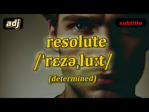 [adj] Resolute meaning (determined) with 5 examples