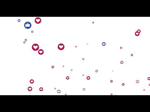 facebook like and love react icon floating on 3d space | No copright free stock footage