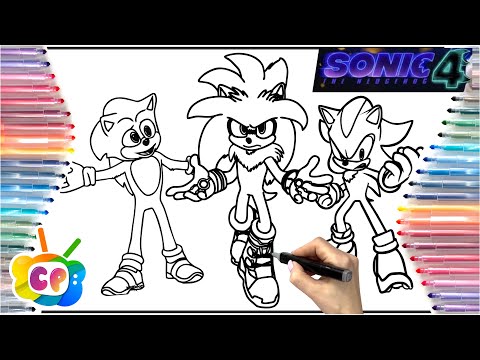 Sonic 4 coloring pages / Sonic 4 new characters/ Silver Sonic coloring pages