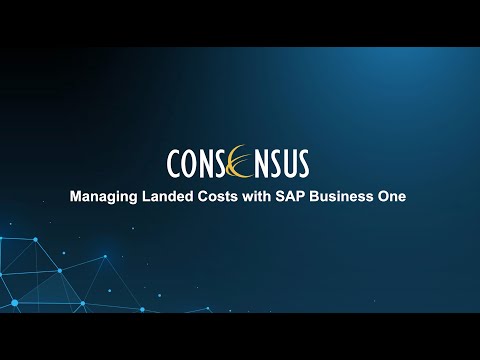 Managing Landed Costs with SAP Business One