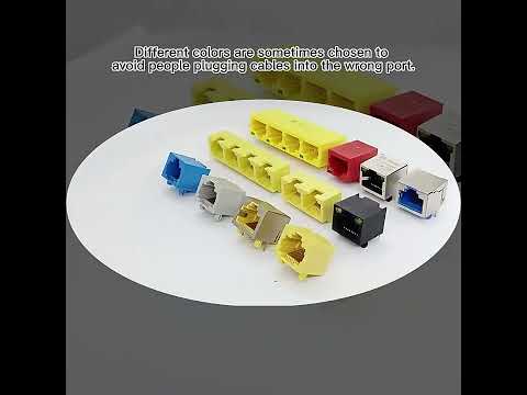 Ethernet RJ45 Connectors in multiple colors. #networking #ethernet #rj45 #electronics #pcb