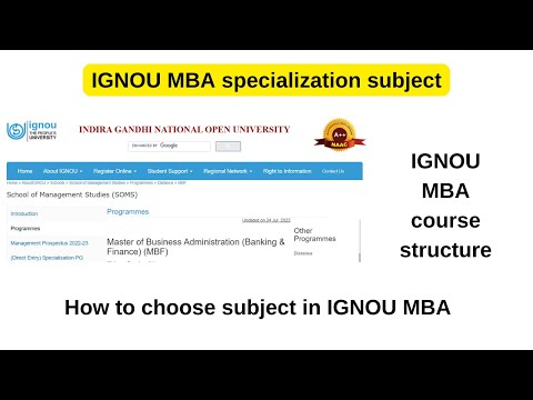 IGNOU MBA course structure | How to choose subject in IGNOU MBA | IGNOU MBA specialization subject