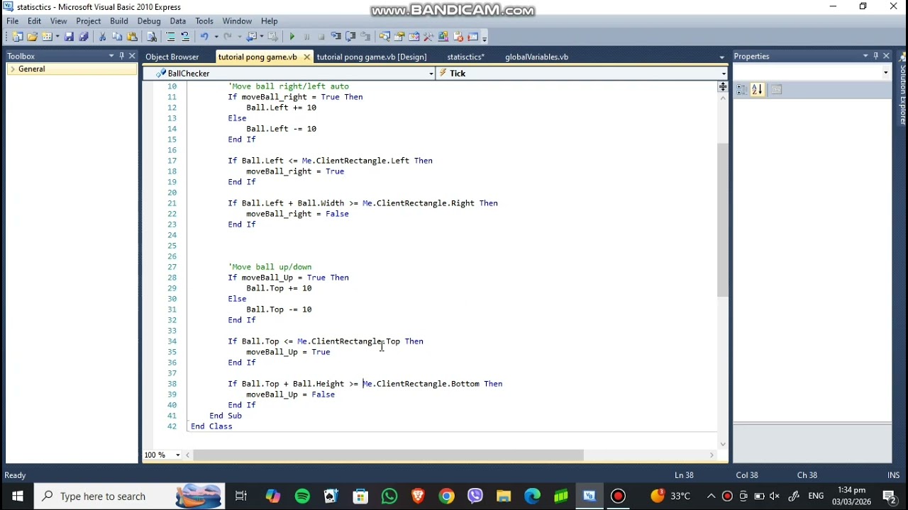 Pong (Visual Basic .NET), easy game to make 