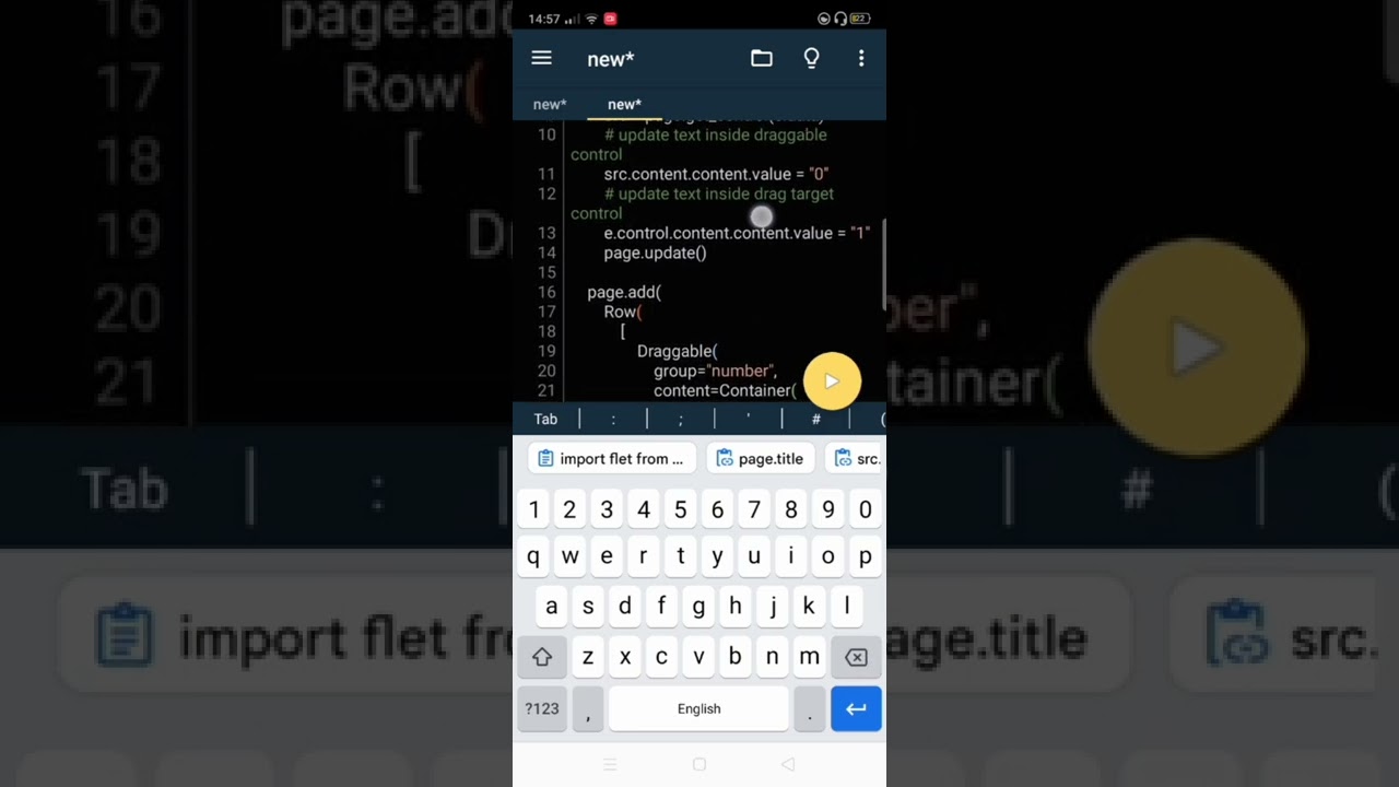 Flutter using python flet : Drag and Drop
