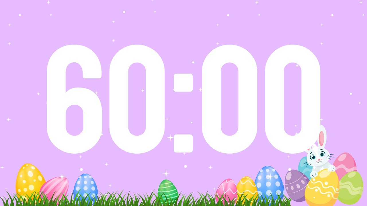 Easter 1 Hour Timer | Classroom Timer | Bunny Timer | Spring Countdown | Easter Egg Countdown