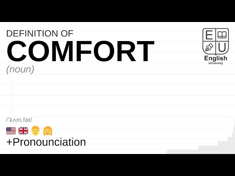 COMFORT meaning, definition & pronunciation | What is COMFORT? | How to say COMFORT