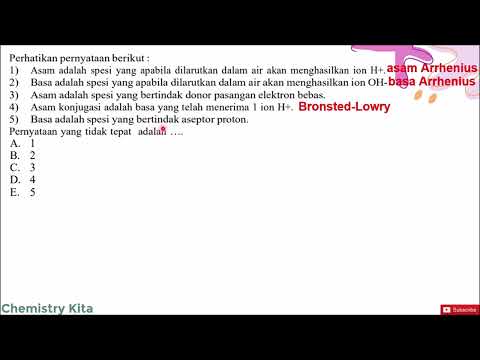 Asam adalah spesi yang apabila dilarutkan dalam air akan menghasilkan ion H⁺. Pernyataan yang tidak