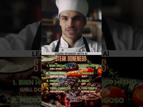 Steak 🥩doneness in Spanish #shorts #spanishlessons #infinityspanish #spanish #learnspanish