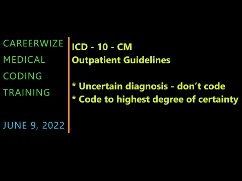 ICD-10-CM Outpatient Guidelines: Uncertain Diagnosis.