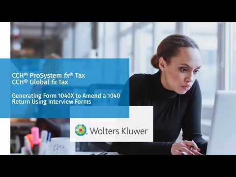 CCH® ProSystem fx®: Amending a 1040 Return