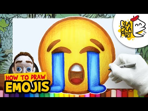 HOW TO DRAW THE CRYING EMOJI | Beautiful Emoji Drawing Step by Step Easy and Cute | BLABLA ART