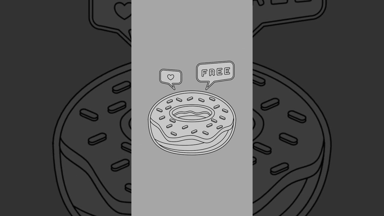 Yummy donut with love sign vector illustration #shorts