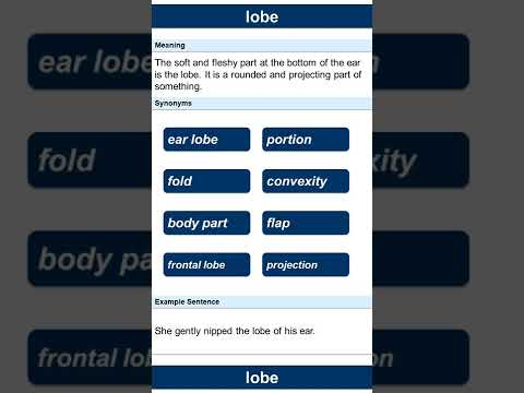 lobe, Thesaurus, Synonyms, Vocabulary Development, English Practice for Fluency #shorts