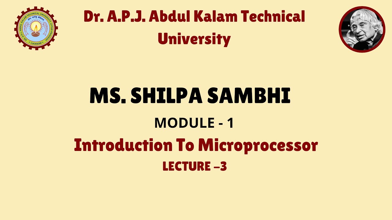 Introduction To Microprocessor (Module-1) Lecture-3 by Ms Shilpa Sambhi