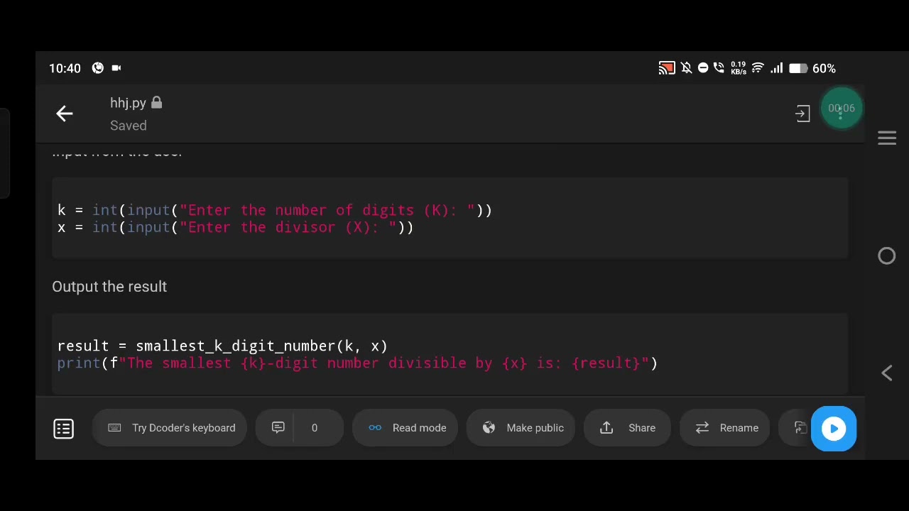 Python Program to Find Smallest K-Digit Number Divisible by X | Step-by-Step Tutorial