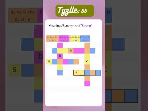 Tyzlle 55: Meanings/Synonyms of 'Strong' | Word Puzzles | Antonyms and Synonyms |