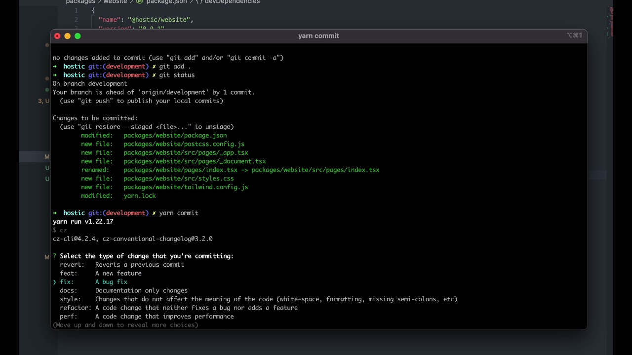 commitizen demonstration