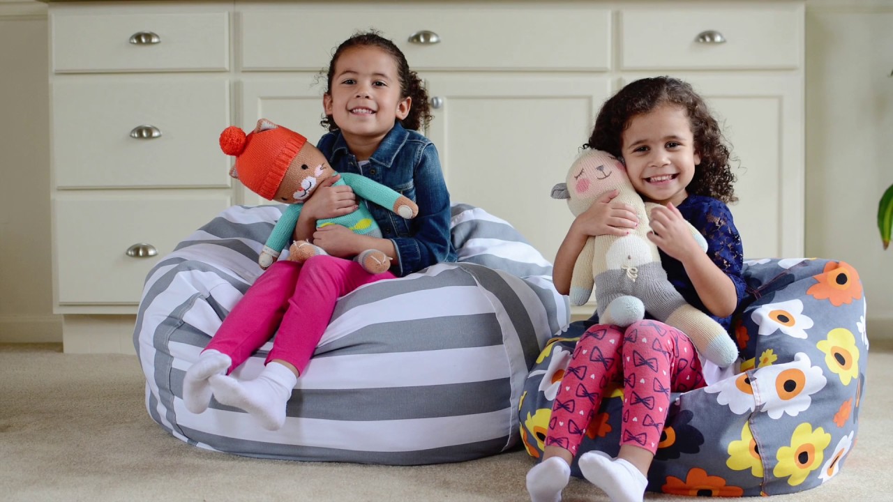 XL Stuffed Animal Storage Bean Bag in Action