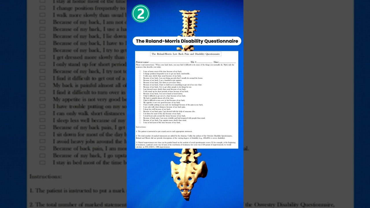 Best Assessment scales for Low Back Pain.