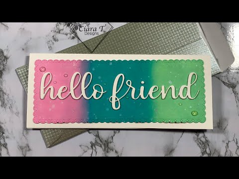 Distress Oxide Ink Blended Slimline Card | Kitsch Flamingo Oxide Ink