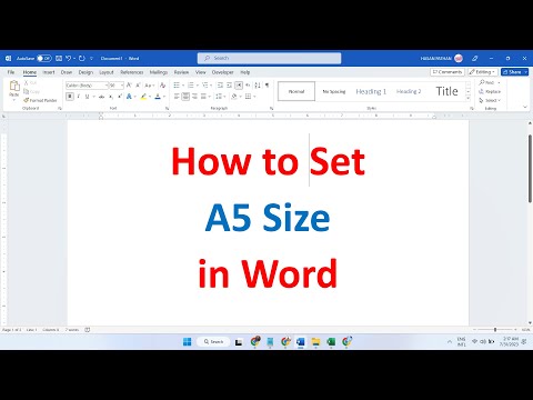 How to Set A5 Size in Word