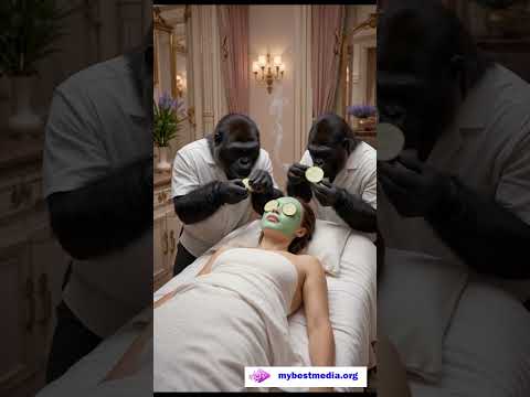 Gorilla is doing face mask for the lady. #gorillafamily #bestgorillastory #viralgorilla
