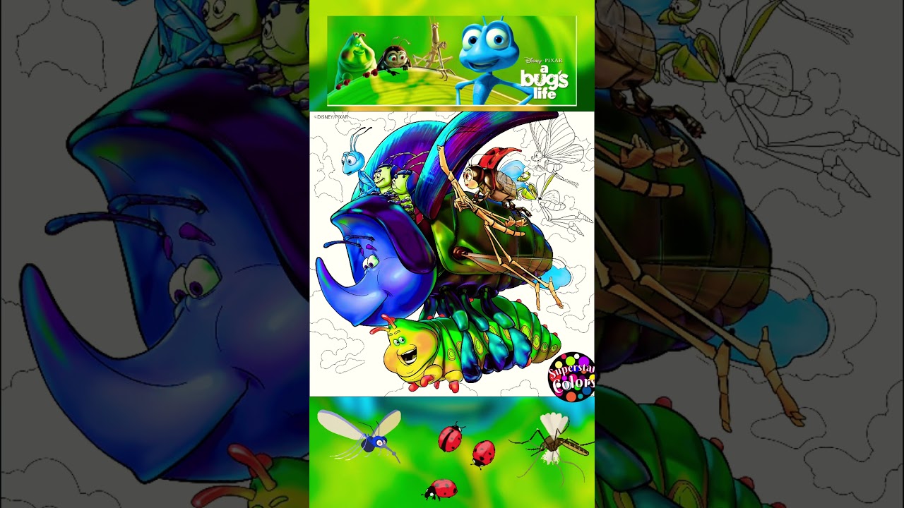 Coloring Disney Pixar A Bug’s Life Picture #coloringvideos #coloring #Flik #PrincessAtta
