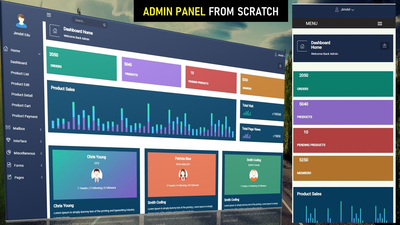 Introduction - Responsive Admin Dashboard From Scratch Using HTML CSS And JavaScript