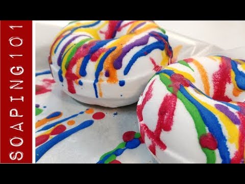 Rainbow Donut Bath Bombs with the B3 Bomber | Soaping101
