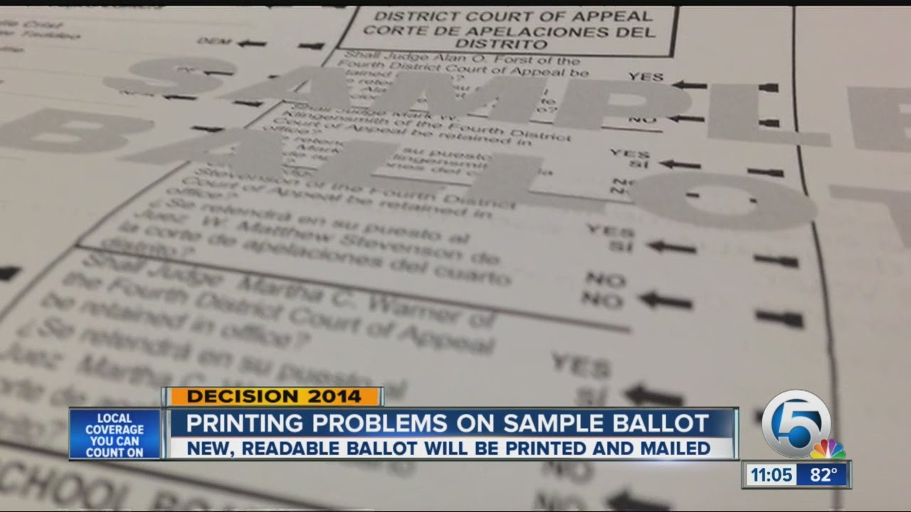 Printing problems on sample ballot