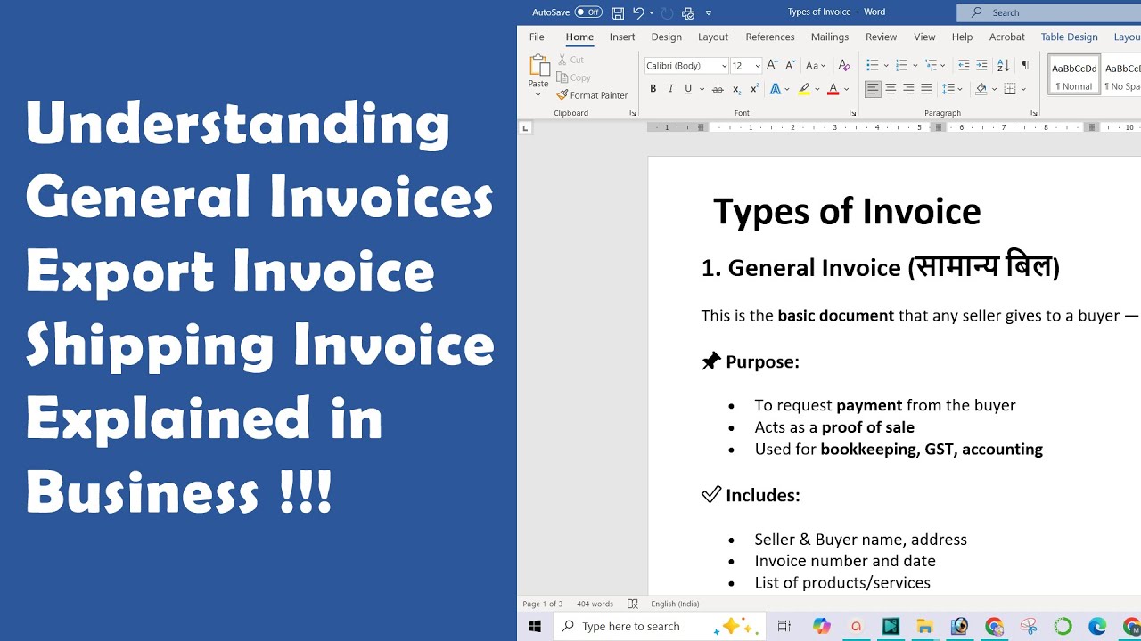 Understanding General Invoices, Export Invoice and Shipping Invoice Explained in Business !!!