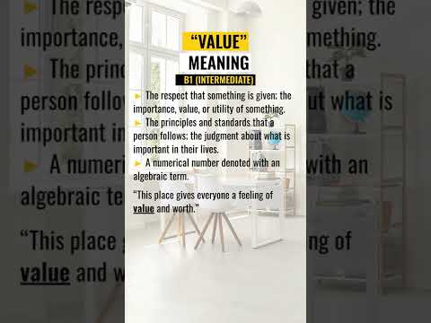 Meaning of VALUE and Sentence example