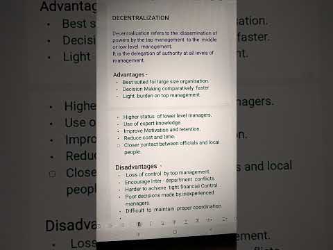 DECENTRALISATION - Meaning, Advantages and Disadvantage