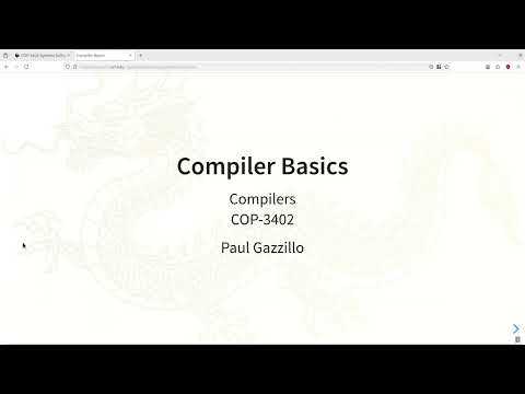 (15) Compiler basics I (COP-3402 Spring 2025)