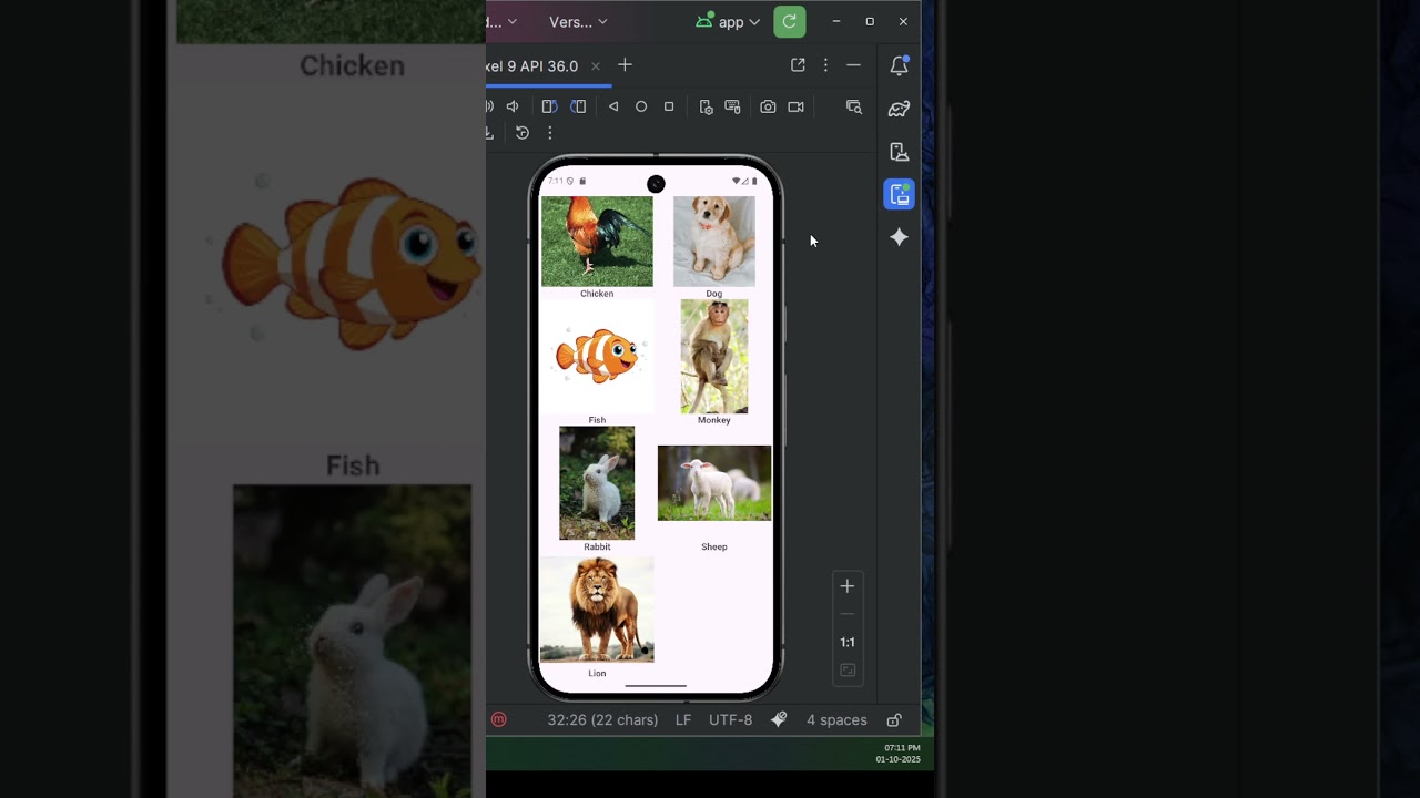 GridView Item Click with Toast | Android Kotlin Trick in 60s