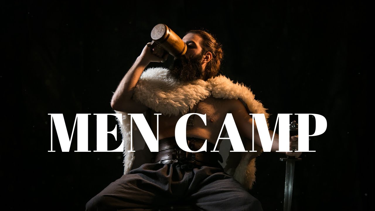 Men Camp UK - Challenges. Lamb on fire. Waterfalls. Brotherhood. Forest.