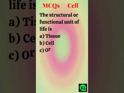 MCQs The structural or functional unit of life is cell | Cell biology class 9 | Krishna Learning